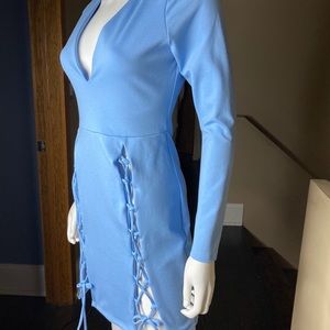 GoJane | Dresses | Baby Blue Lace Up Corset Dress | Poshmark